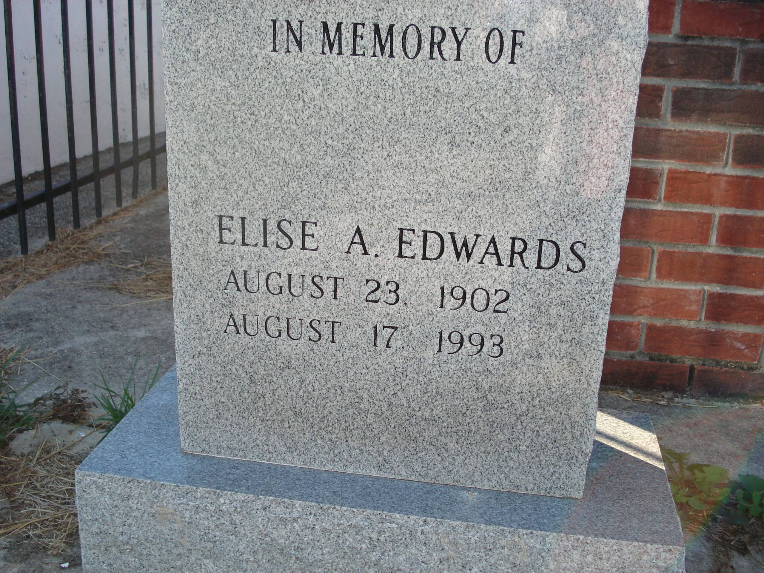 Elise A. Edwards - St. Mary Cemetery